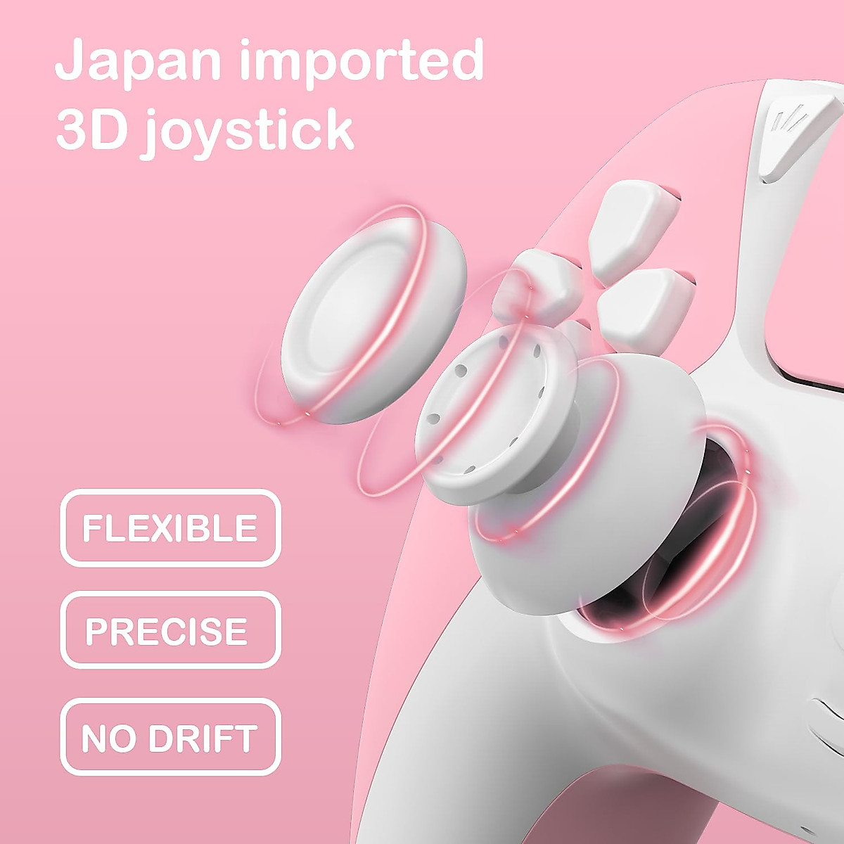 OUBANG for PS4 Controller, Pink Game Remote for Elite PS4 Controller with Turbo, Steam Gamepad Work with Playstation 4 Controller with Back Paddles, Scuf Controllers for PS4/Pro/Silm/PC/IOS/Android