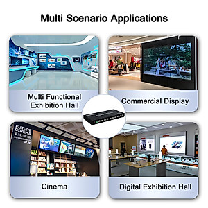 4K HDMI Switcher 8 in 1 Out with KVM, 4K Multi-Viewer with IR Remote and Button Switch, HDMI Splitter with 16 Modes Displays 1 Full Screen+15 Kinds Split Screen Modes, 2 USB Port for Keyboard/Mouse