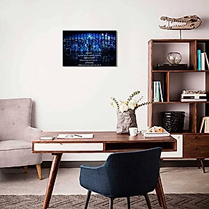 Inspirational Wall Art for Bedroom Positive Quotes Wall Decor New York Skyline Room Decor Men Office Wall Art Entrepreneur Bedroom Art Wall Decor Blue Quotes Wall Pictures Ready to Hang 16x24inch