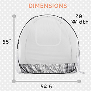 Crib Tent by Pro Baby Safety - Crib Topper Net with Viewing Window – See Through Soft Silky Mesh - Zippered Safety Top for Mosquito Bites and Falling Protection for Infant