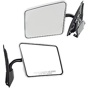 Kool Vue Left & Right Door Mirrors Compatible With Chevrolet S10 1982-1993 Chrome Pair Standard Cab