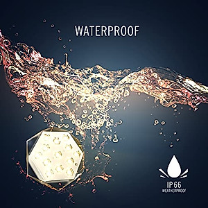 Aygrochy Pool Lights, Rechargeable Submersible Led Lights, Magnetic IP68 Underwater Pond Light with RF Remote and 16 Color Changing(2 Pack)