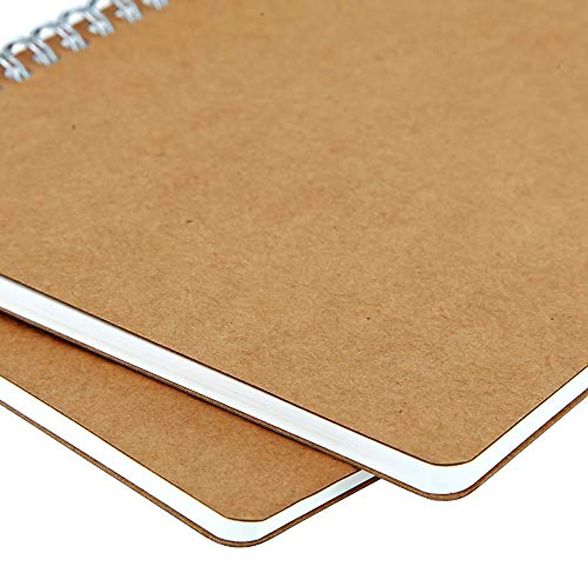 HULYTRAAT Spiral Journal Blank Sketch Book Pad, 5.5 x 8.25 Inches A5, Kraft, 80-Page 40-Sheet Drawing Notebook 2-pack (NBP2)