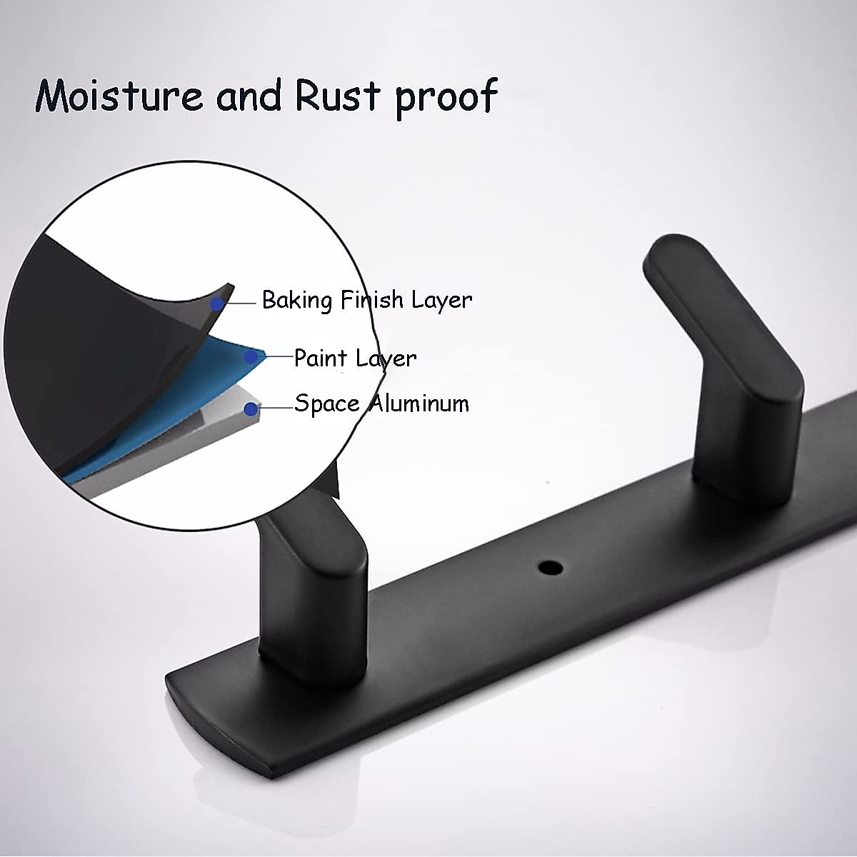 Gxfctys Coat Rack Wall Mount, Modern Wall Hooks for Hanging Coat Clothes Hats Bags with 4 Hooks, Space Aluminum Black Towel Rack for Kitchen Entryway Bathroom Bedroom (Style 1, 4 Hooks)