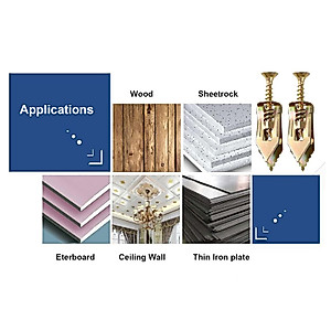 binifiMux Drywall Anchors with Self Drilling Screws Kit, 12x30mm 110pcs, Sheetrock Hanging TV Shelf Strap Cabinet Decoration Fixing Curtain