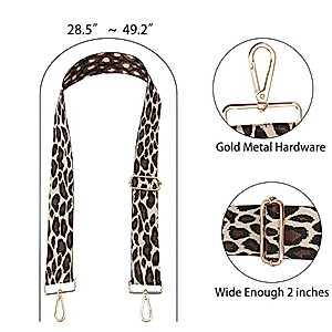 GINJKGO Purse Straps Replacement Crossbody - Bag Shoulder Strap for Handbags, Wide Crossbody Straps for Purses Guitar Style Leopard Pattern Gift for Her