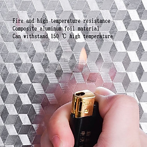 1 Roll Kitchen Sticker Wallpaper, Kitchen Sticker Self Adhesive Kitchen Foil Sticker Oil and Waterproof Cooktop Sticker Suitable for Cabinet countertops and Drawer Liner Shelves. 15.7x118in