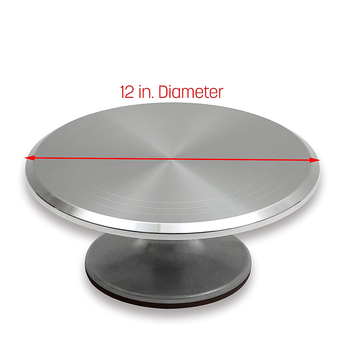Trademark Innovations 12" Revolving Cake Decorating Turntable Stand - Professional Aluminum & Non-Slip