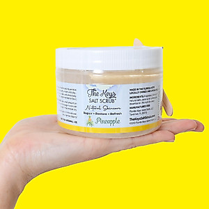 The Keys Exfoliating Sea Salt Body Scrub - Organic Body Scrub with Pure Florida Sea Salt, Ideal Salt Scrub for Hands, Feet, Bikini Area, and Travel Size Body Scrub for Men & Women, Pineapple, 12 oz.