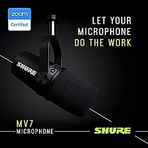 Shure MV7 USB Podcast Microphone - Silver