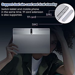DAUZ HD Tablet, Octa Core 1920x1200 Resolution 10.1in Tablet 8MP Front 20MP Rear for Android8.1 for Drawing (US Plug)