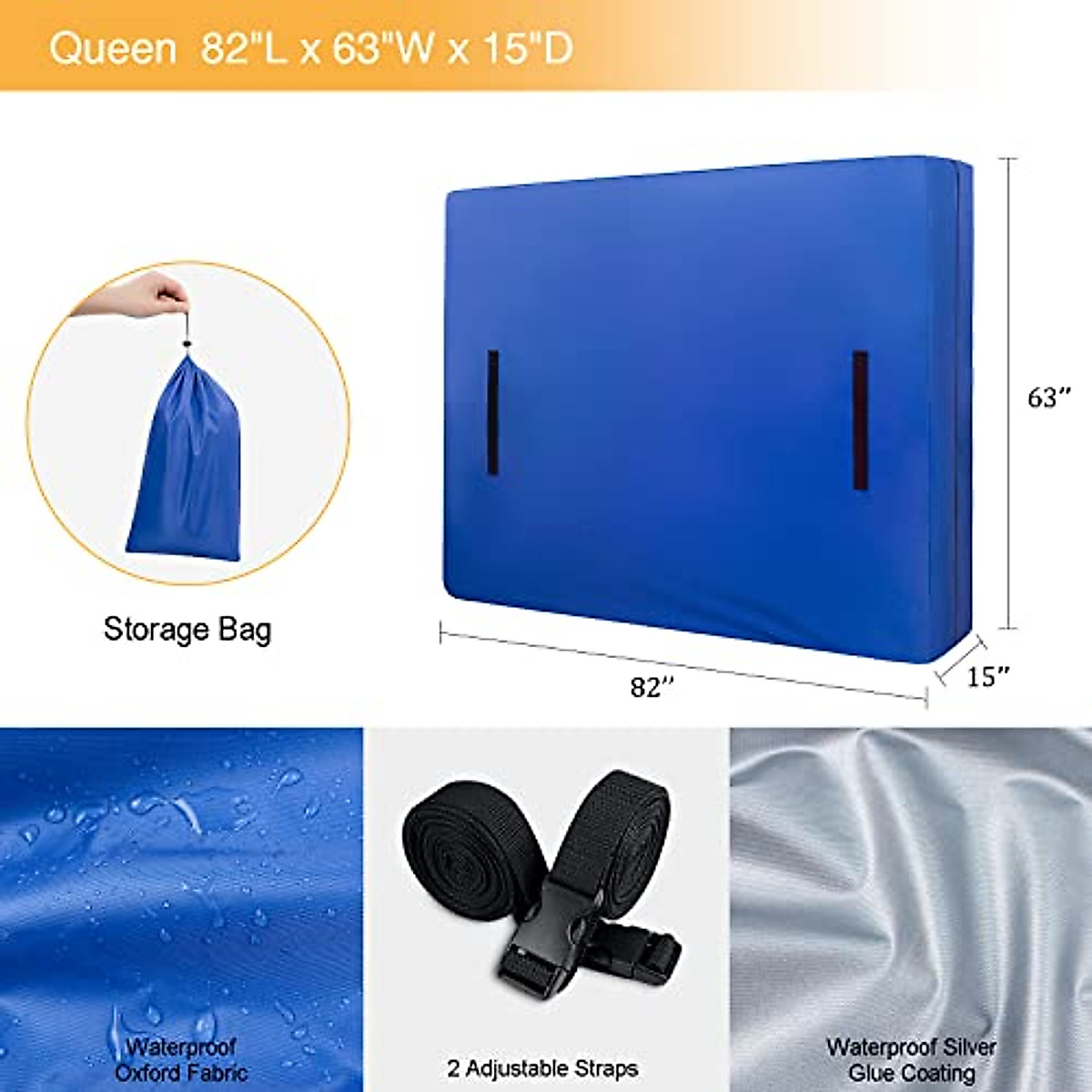 LuxAPP Queen Mattress Bag for Moving,Waterproof Reusable Mattress Storage Bag with Handles Heavy Duty Zippered