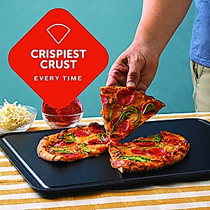 Cast Elegance Premium Steel Pizza Stone and Griddle for Grill and Oven, 17.5 x 13.5 inch, Rectangular