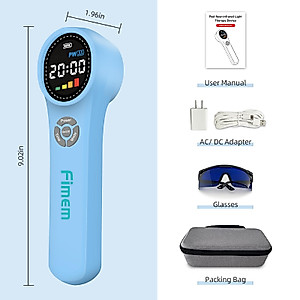 Fimem Red Light Therapy for Dogs, 4x980nm+4x810nm+16x660nm Infrared Red Light Therapy Machine for Pain of Animals, Cold Laser Therapy Machine for Cats and Horse, Hand-held Therapy Laser for Pets