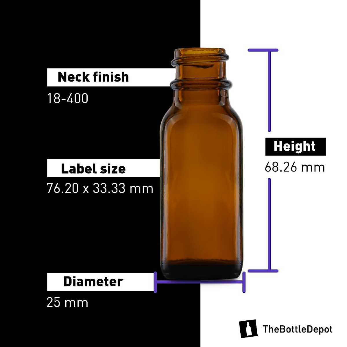 The Bottle Depot - 15ml Spray Bottle - 24 Pack - Clear Amber - 18-400 Neck Finish - Glass Bottle with Sprayer