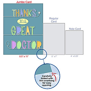 NobleWorks - Jumbo Thank You Card for Nurse and Doctor (8.5 x 11 Inch) - Big Gratitude Greeting Card with Envelope, Health Care Worker - Doctor Gratitude J9151TYG