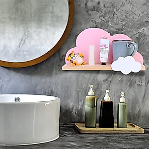 Cloud Shelves for Children’s Nursery Or Bedroom - Kids Nursery Room Shelves,Floating Bedroom Baby Book Shelf Storage Shelf, Cloud Floating Wooden Shelf Wall Decoration（Pink）