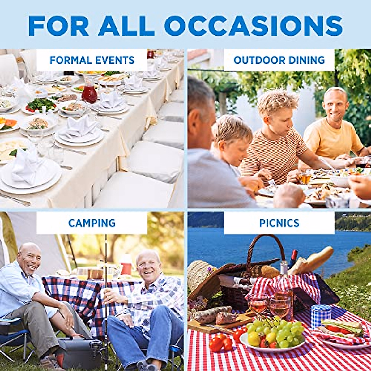 Sorfey Portable Folding Table 6-Foot X 30 inch Plastic Indoor & Outdoor for Picnic, BBQ, Party,