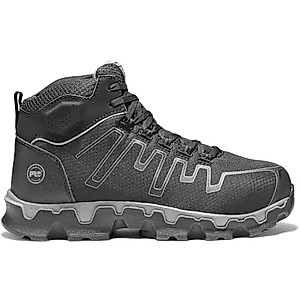 Timberland PRO Men's Powertrain Sport Mid Alloy Safety Toe Industrial Ahletic Work Shoe Athletic, Black/Grey, 12