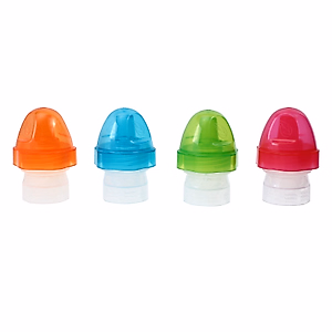Kisangel 4Pcs Spill Proof Water Bottle Cover SoftSip Food Pouch Top Juice Soda Water Bottle Caps Beverage Bottle Lid for Kids Toddler Baby
