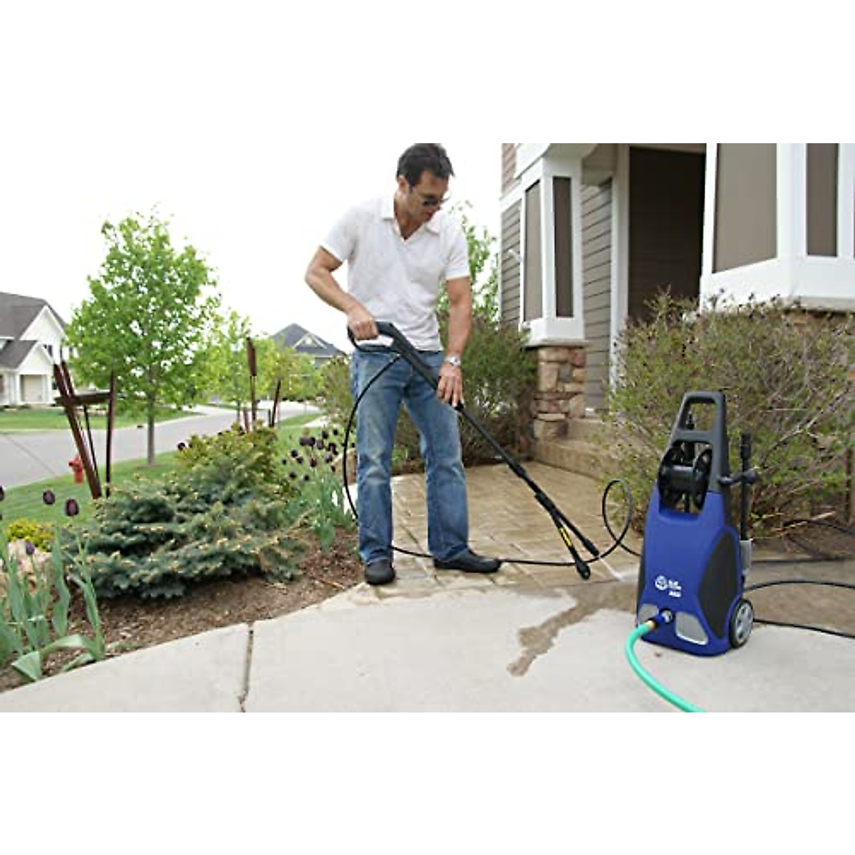 AR Blue Clean AR383 Electric Pressure Washer, Spray Gun, Wand