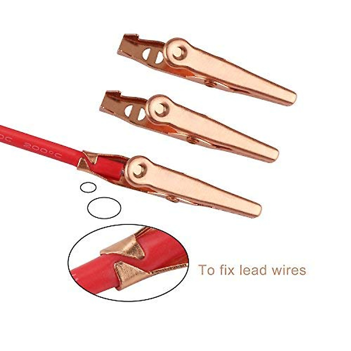 Alligator Clips, DROK 20pcs Insulated Electrical Test Kit 1.77"/45mm 10A Pure Copper Alligator Clip Crocodile Clamps Jumper Helper with Protective Insulation Cover