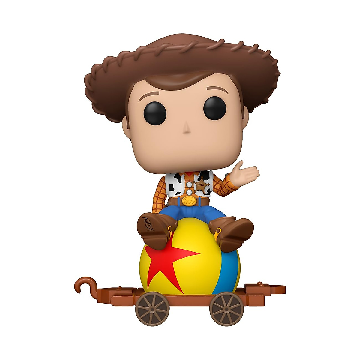 Funko POP! Trains: Disney 100 - Woody on Luxo Ball - Disney Pixar: Toy Story - Collectable Vinyl Figure - Gift Idea - Official Merchandise - for Kids & Adults - Movies Fans