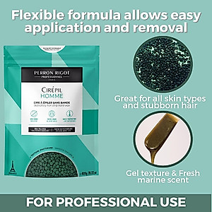 Cirepil - Homme - 800g / 28.22 oz Wax Beads Bag - Fresh Marine Scent - Flexible Formula for Male, Easy Application and Removal