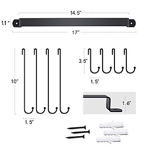 SHUNTU Coffee Cup Holder Wall Mounted - Coffee Cup Rack Mug Hooks in Kitchen Counter or Coffee Bar Station for Mug Display, Storage or Collections, Kitchen Utensils Hanger - Easy to Install