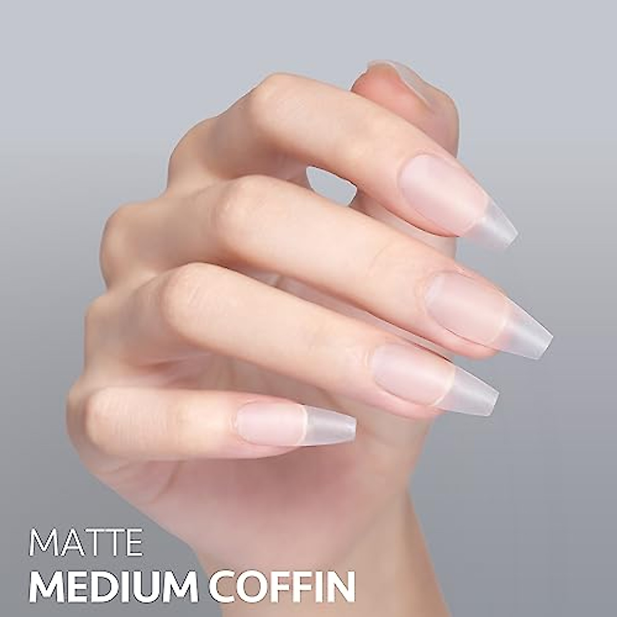GAOY Medium Coffin Fake Nail Tips, 360Pcs Matte Soft Gel X Nail Tips, 14 Sizes Full Cover Acrylic False Press on Nails Tips, Nail Extension Tips