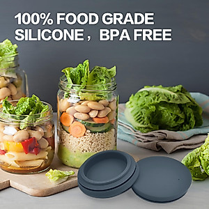 Wide Mouth Mason Jar Lids - Large Mouth Canning Lids Fit for All Wide Mouth Mason Jars,Food Grade Silicone Mason Jar Caps,Dishwasher Safe,Leak Proof Reusable Lids