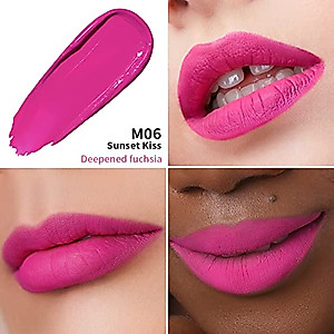 Oulac Matte Barbie Pink Lipstick for Women, Liquid Long Lasting Lip Stick Waterproof, Smudge-Proof, Creamy High Pigmented Formula with Rose Oil, Vegan & Cruelty-Free,Pink M06
