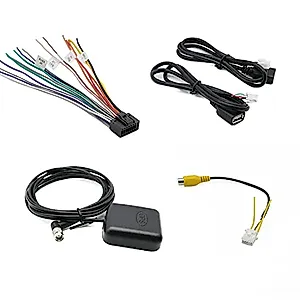 Android Car Stereo Radio Wiring Harness Kit with 16 Pin ISO Radio Harness Adapter Back Camera RCA Wire GPS Antenna Connector 4/6 Pin USB Cable