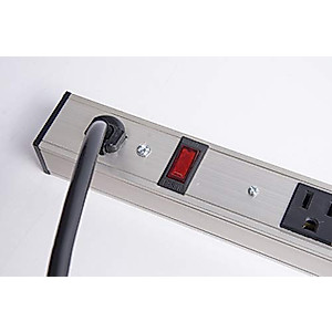 Inland Products 8 Outlet Aluminum Power Strip Silver (03197)