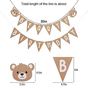 Beary First Birthday Banner - Bear First Birthday Decorations,Neutral Birthday Bear Theme Party Birthday Banner,1st Birthday Boy Decoration,My Beary 1st Birthday Banner