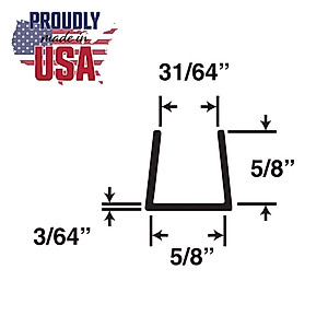 Outwater Plastics White 5/8'' Styrene Plastic U-Channel/C-Channel 36 Inch Lengths (Pack of 4)
