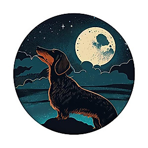 Dachshund Howling Moon PopSockets Swappable PopGrip