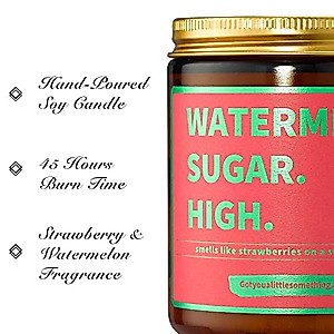 Watermelon Sugar High - Handmade Natural Soy Candle - Harry Styles Candle - Harry Merch - Harry S One Direction Present Idea Music Themed Gift for Fans