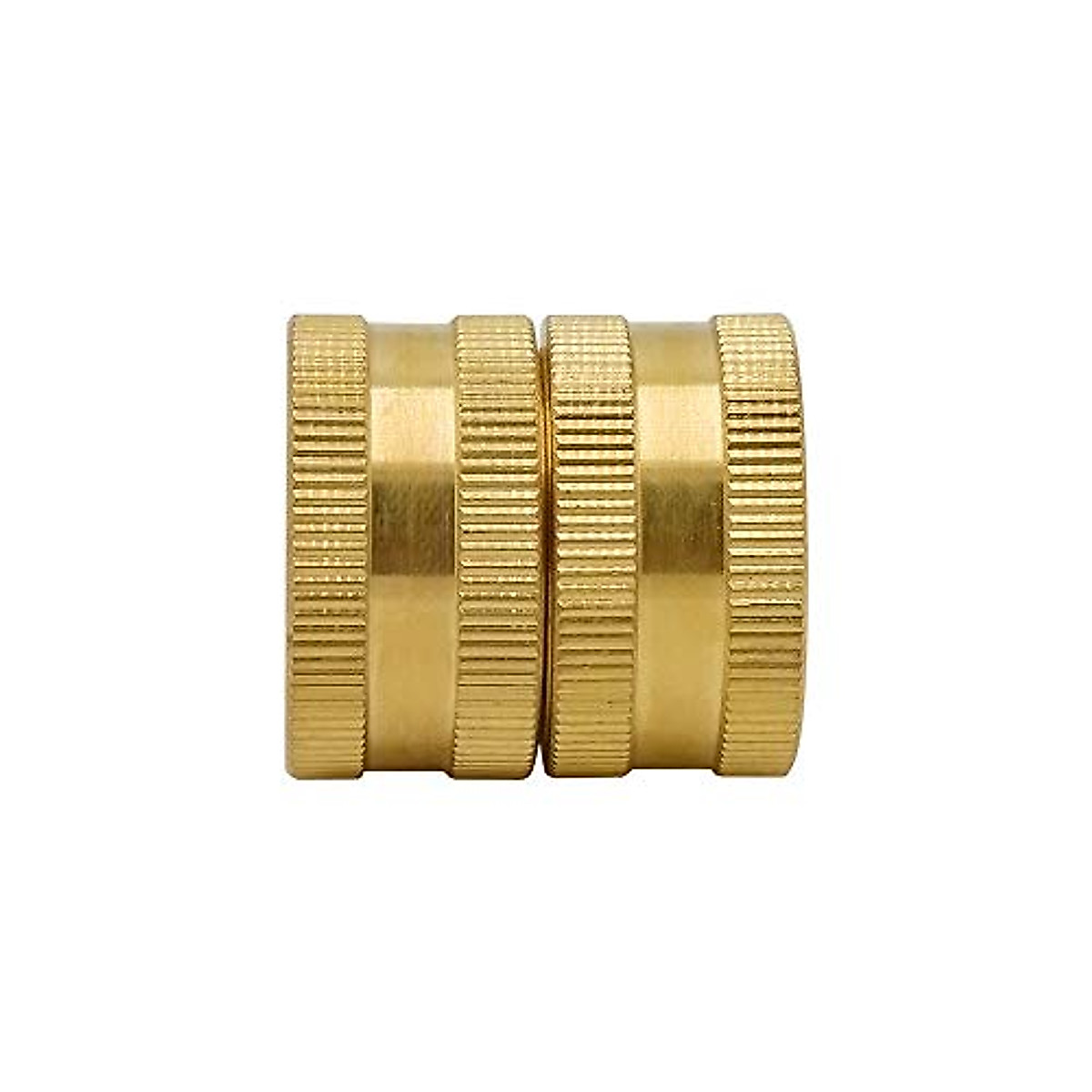 HYDRO MASTER Brass Garden Hose Adapter Double Female Quick Connector 3/4 Inch Solid Brass 2 Pack