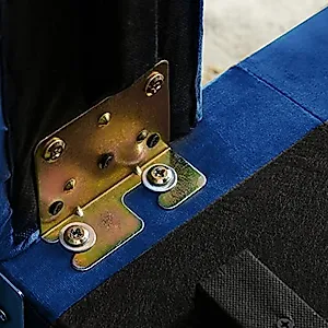 HomSof 82.3" Width Modern Velvet Sofa Jeweled Buttons Tufted Square Arm Couch with 2 Pillows, 3 Seater, Blue(3 Seater)