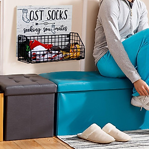 Bnesi Lost Socks,Laundry Room Organization, Farmhouse Laundry Room Decor And Accessories Of Tidying Socks,Rustic Wooden Laundry Sign Wall Decor (style1 black)