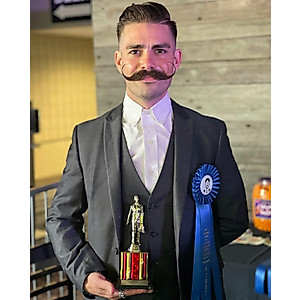 THE VINTAGE GROOMING CO. Bare Bones Medium Hold Mustache Wax and Death Grip Mustache Keychain Comb Set