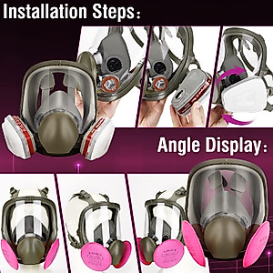 Full Face Respirator Mask - Organic Vapor Gas Mask for Painting, Sanding, Welding, Polishing, Perfect for Cutting, Paint Work