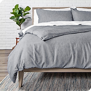 Bare Home Duvet Cover - Queen Size Bedding Set - Premium 1800 Super Soft Collection - Lightweight, Cooling - Soft Breathable Duvet Cover (Queen, Heathered Charcoal)