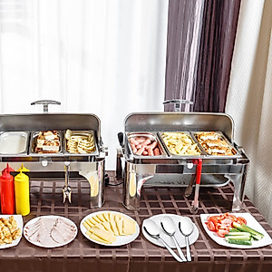 Parlynies 8 Pieces Large Serving Spoons, Stainless Steel Buffet Serving Spoons