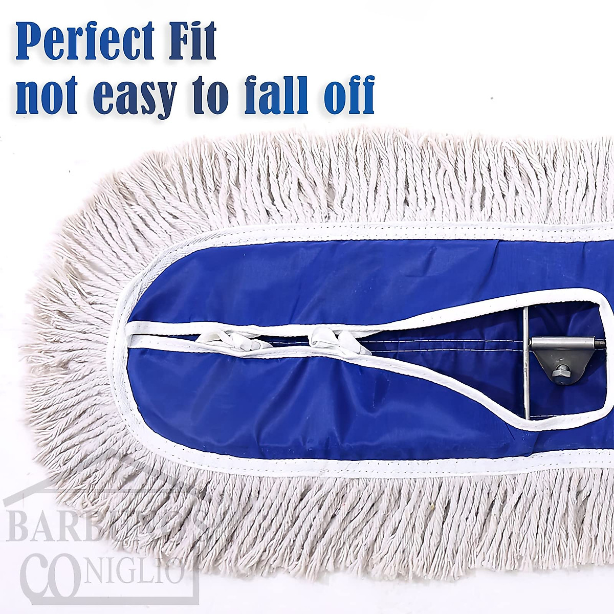 Large Mop Head 24" Industrial Strength Ultimate Cotton Floor Dust Mop Refill, Commercial Cleaner Mop Head Replacement, Dust Mops for Home, Industrial Use - Fit for Standard Size Mop Frame (2)