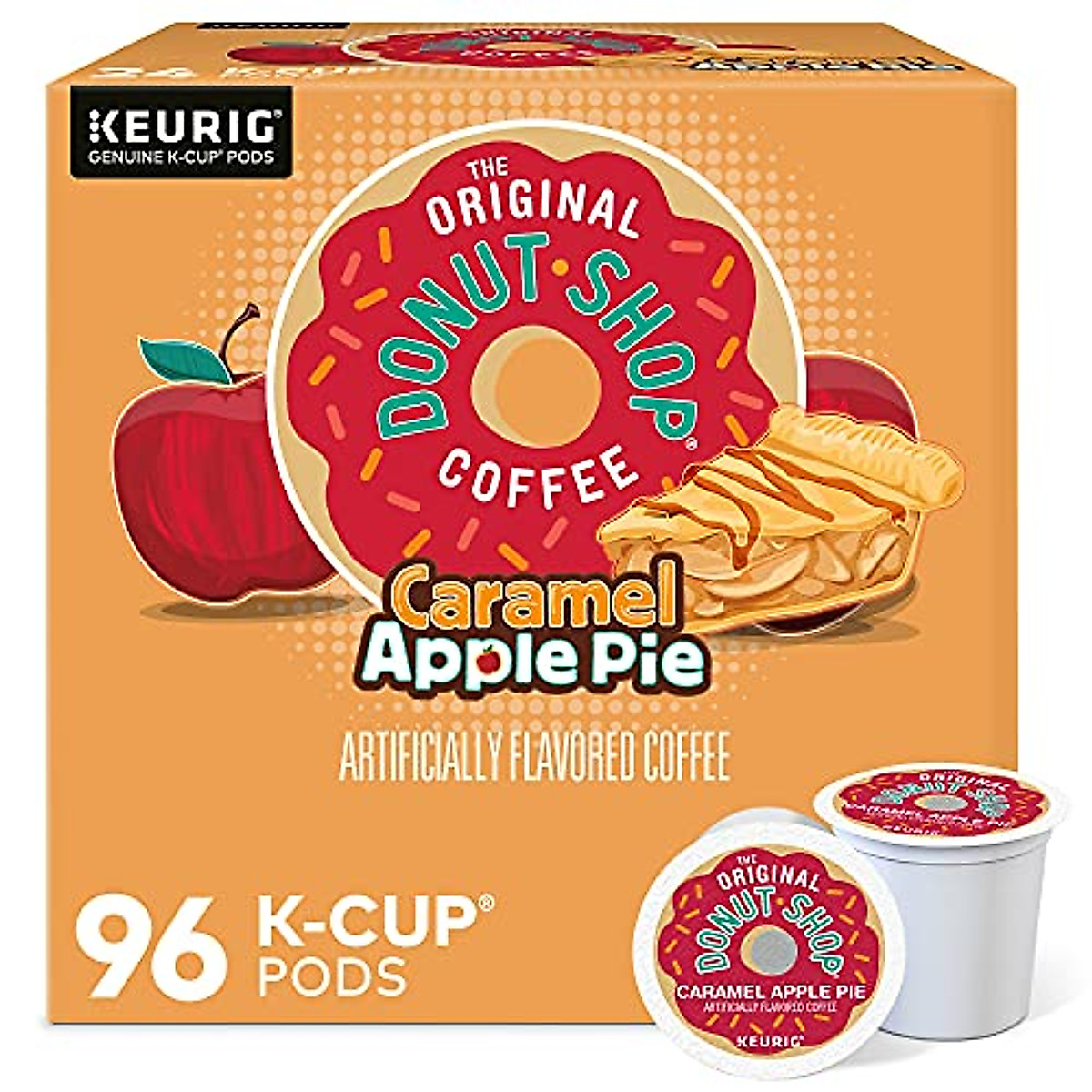 The Original Donut Shop Caramel Apple Pie Coffee, Keurig K-Cup Pod, Light Roast, 96 Count