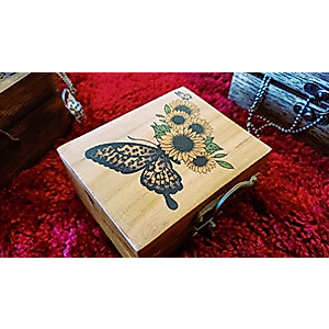 Sunflower Butterfly Trinket Box Small Jewelry Keepsake Box | Earrings Necklace Storage Box for Girls Women | Gift Idea Valentine's Day, Birthday Christmas, Weddings, Animals Ornaments for Home Décor