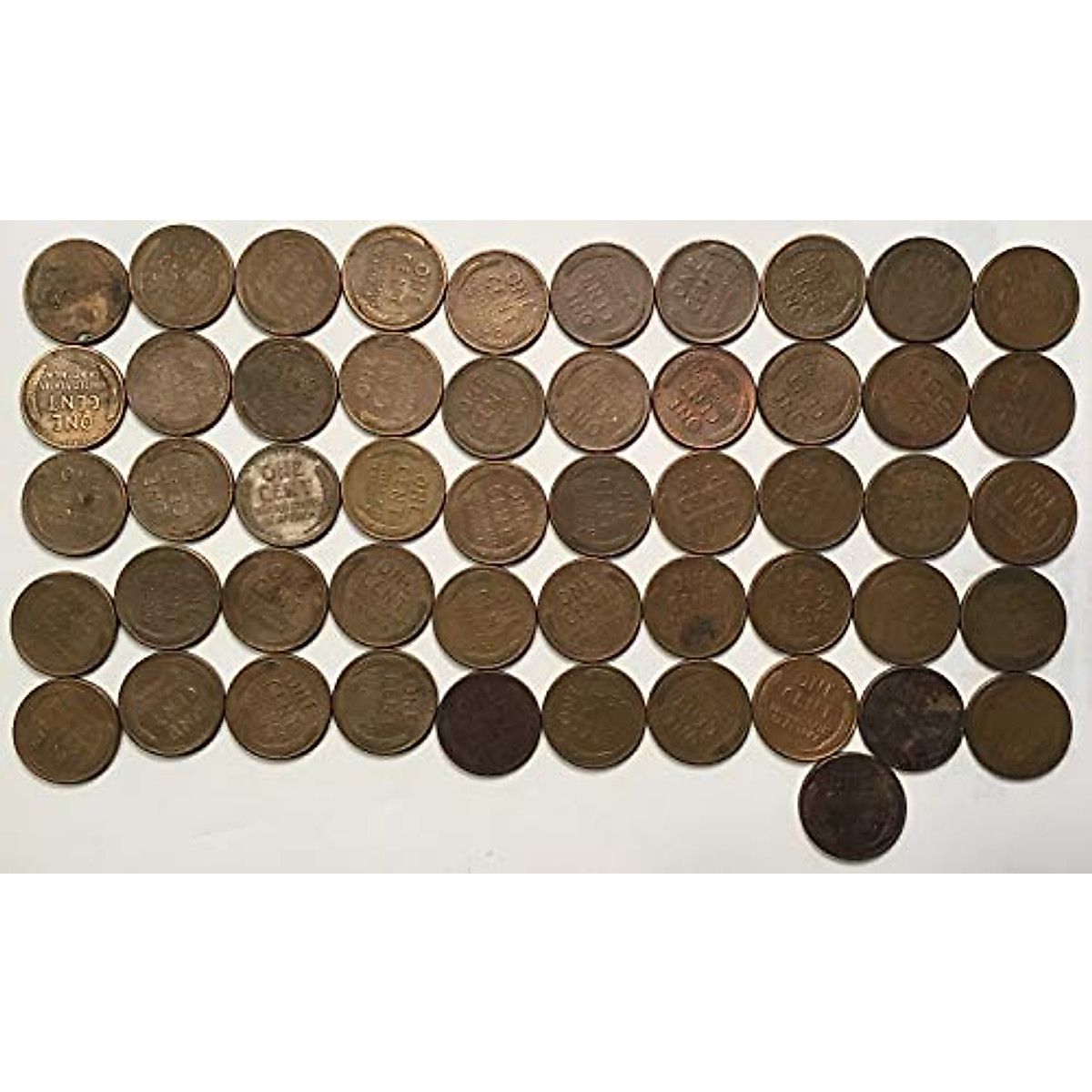 1958 D Lincoln Wheat Cent Penny Roll 50 Coins Penny Seller Extremely Fine