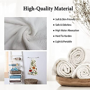 Hotbar Kitchen Towels with Hanging Loop Closure, 18.9"x12.6" Absorbent Soft Hanging Kitchen Towels, Thick Dish Cloth Decorative Hand Towels for Bathroom Kitchen(Flower1,2 Pcs)